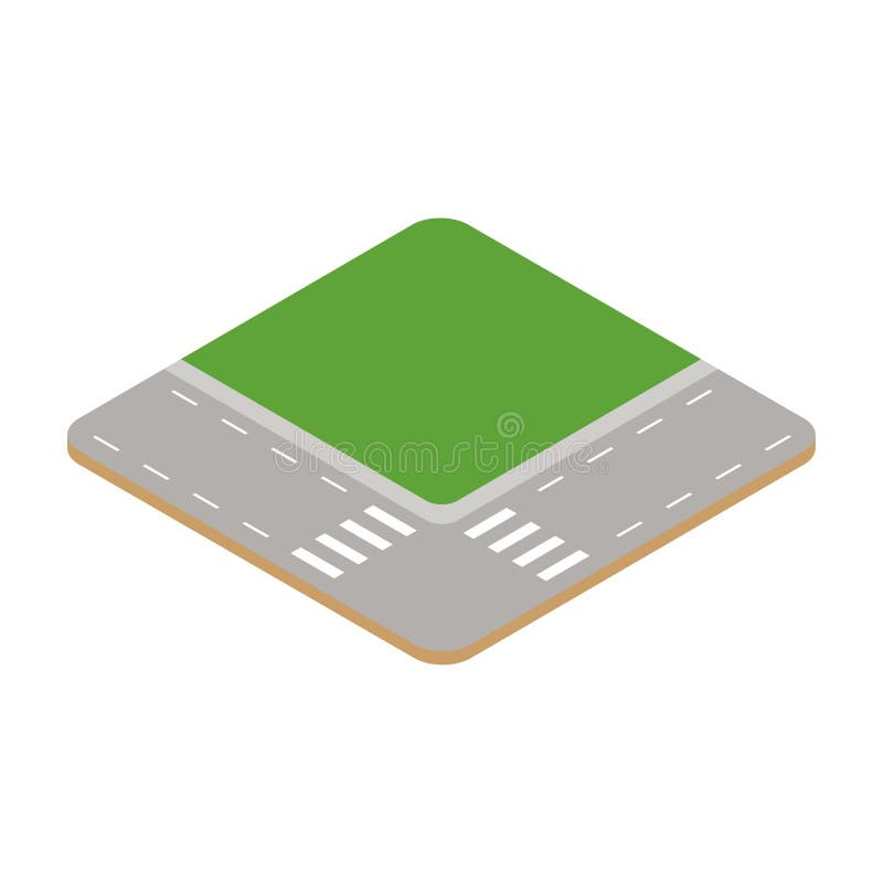 Isometric Empty Street Vector Stock Illustration - Illustration of ...