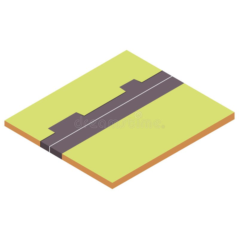Isometric Empty Street Vector Stock Vector - Illustration of vector ...