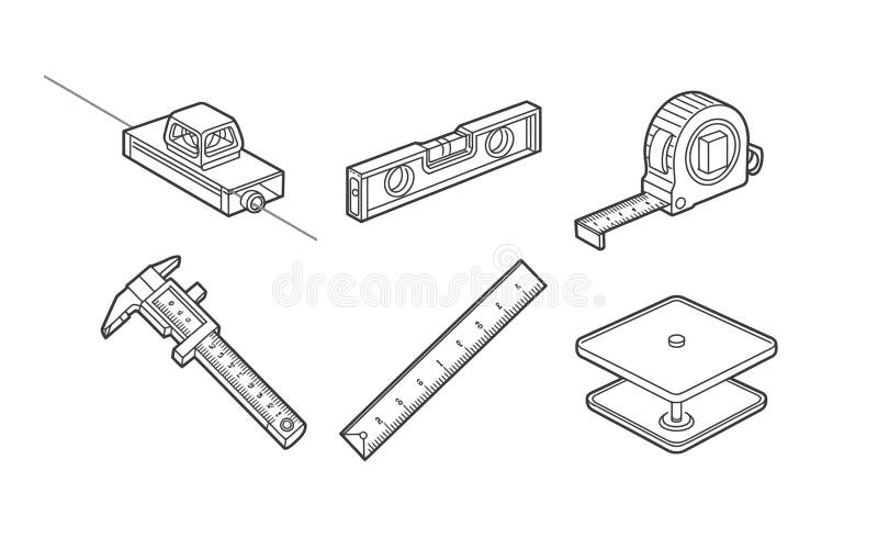 Isometric Engineering and Measuring Tools Caliper Level AI-Generated ...