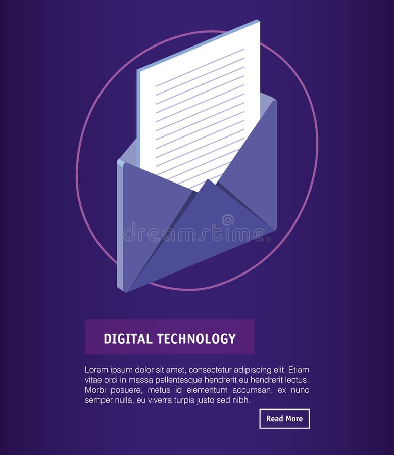 Isometric Envelope Digital Technology Stock Vector - Illustration of ...