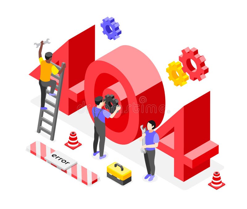 Error Colored Isometric Composition Stock Vector - Illustration of ...