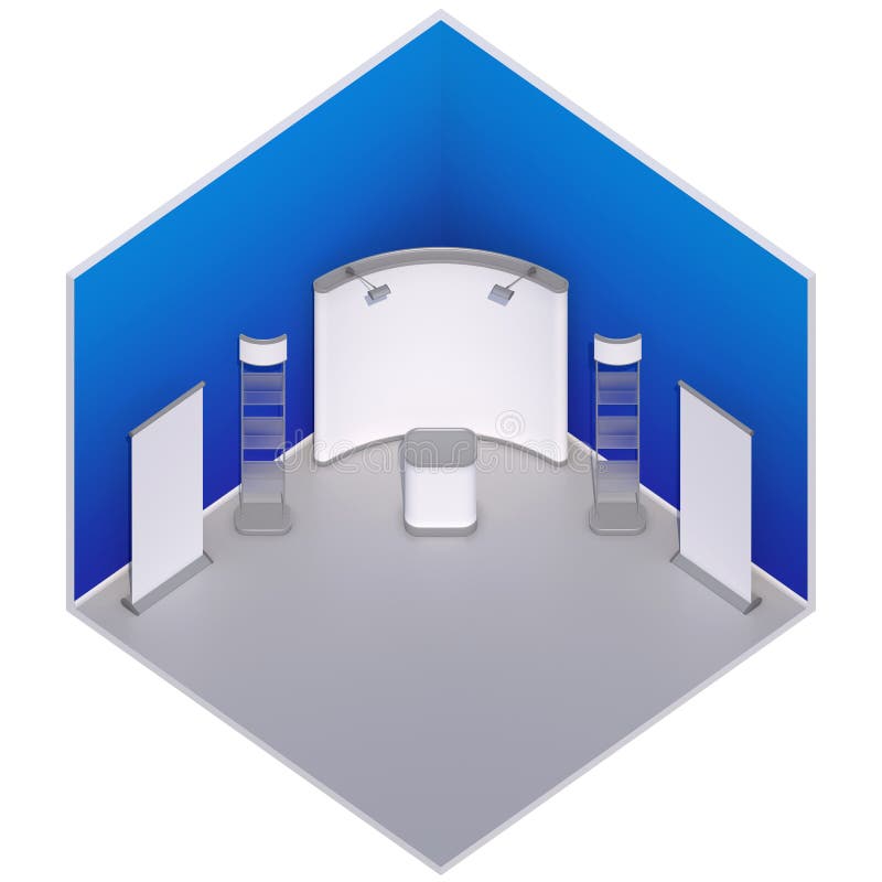 Isometric Exhibition Booth Stand Stock Illustration - Illustration of ...
