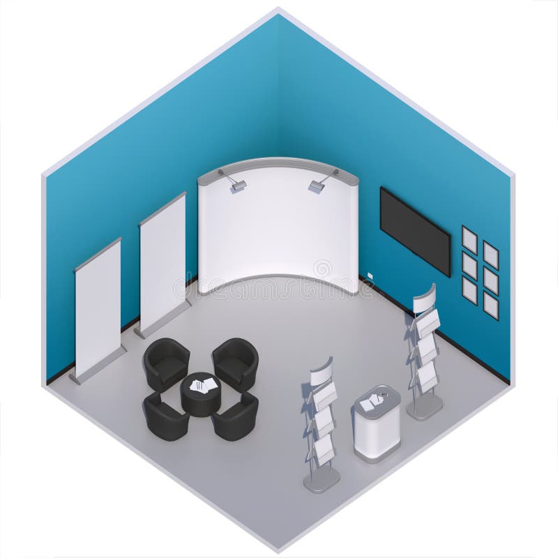 Isometric Exhibition Booth Stand Stock Illustrations – 399 Isometric ...