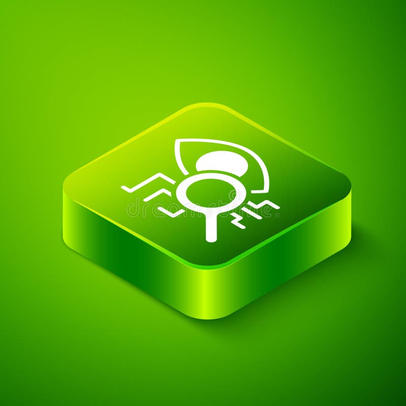 Isometric Eye Scan Icon Isolated on Green Background. Retinal Scan ...