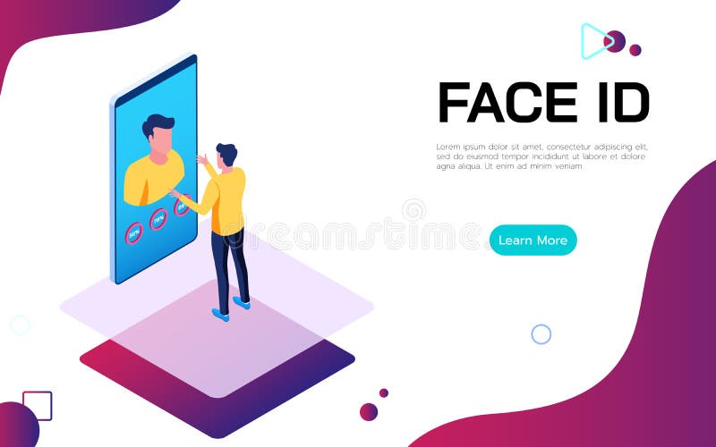 Face Identification Smart Phone Scan Male Face Modern Access Control ...