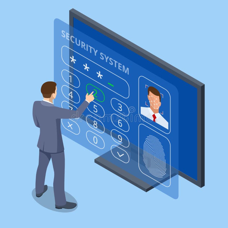 Isometric Facial Recognition System Concept. Finger Print Scan for ... Isometric Facial Recognition System Concept. Finger Print Scan for ...