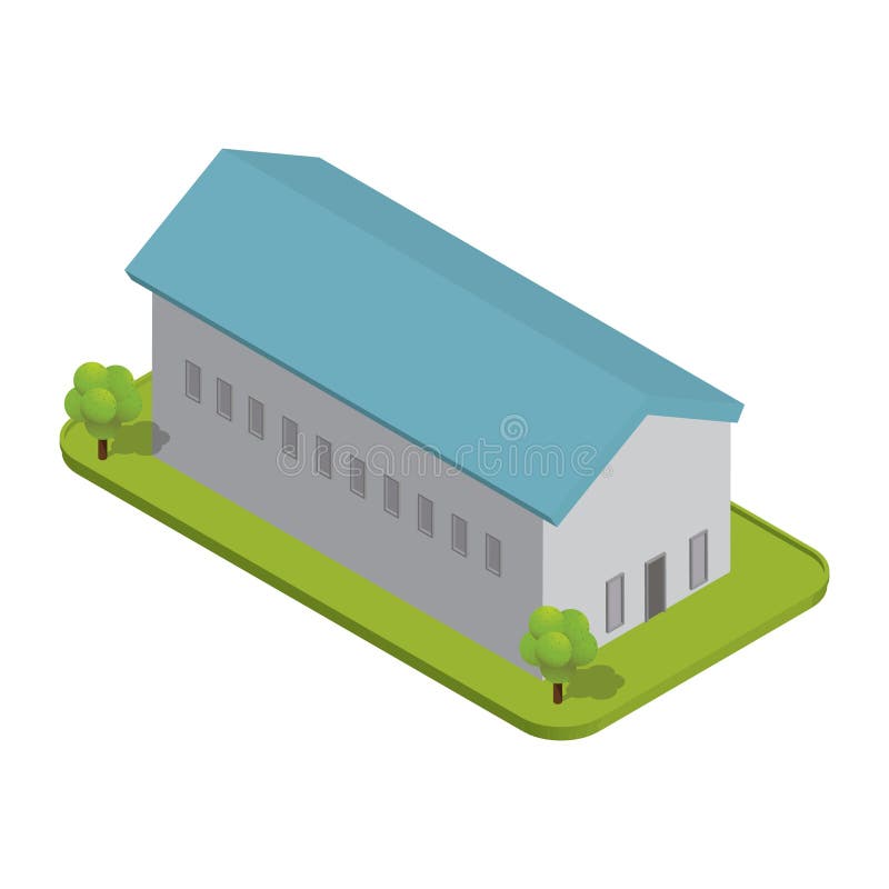 Isometric Factory Building. Vector Illustration Decorative Design Stock ...