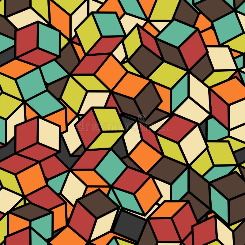 Isometric Fall Cubes Seamles Texture Background. Vector Stock Vector ...