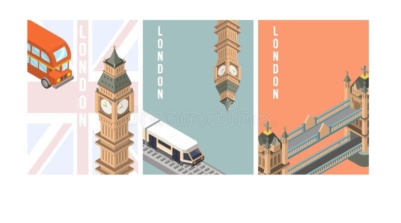 Isometric Famous Place in London Tower Bridge, Vector Illustration ...