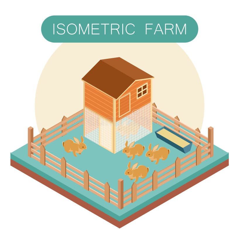 Isometric Farm House Rabbits Stock Illustrations – 2 Isometric Farm ...