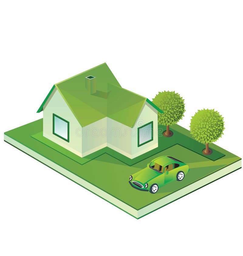 Isometric farmhouse stock vector. Illustration of green - 22177844