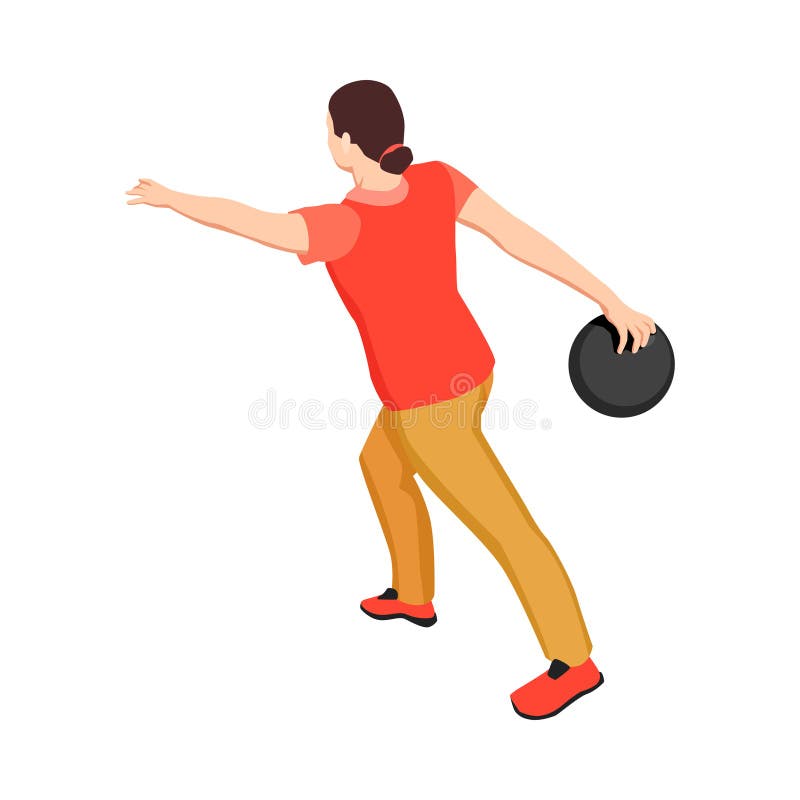 Isometric Bowling Player stock vector. Illustration of activity - 273645410