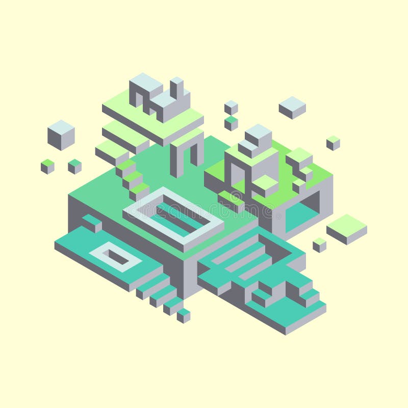 Isometric Structure. Optical Illusion of Volume Stock Vector ...