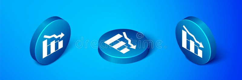 Isometric Financial Growth and Dollar Coin Icon Isolated on Blue and Purple Background ...