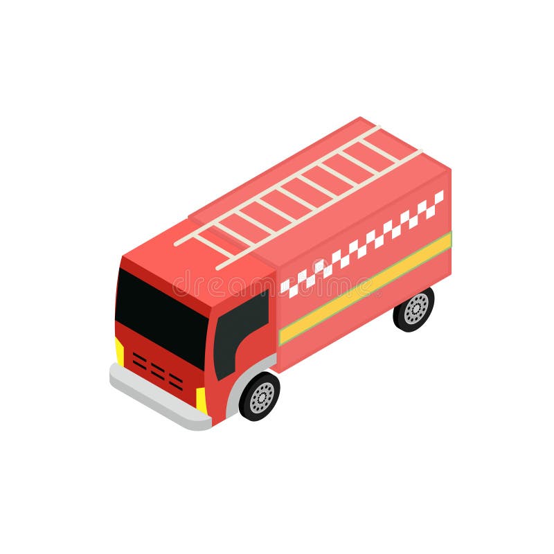 Isometric Fire Truck Stock Illustrations – 328 Isometric Fire Truck ...