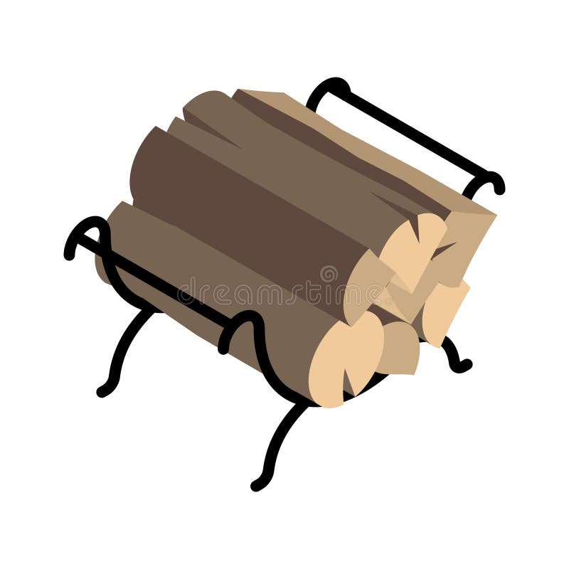 Isometric Firewood Icon stock vector. Illustration of firewood - 275536373
