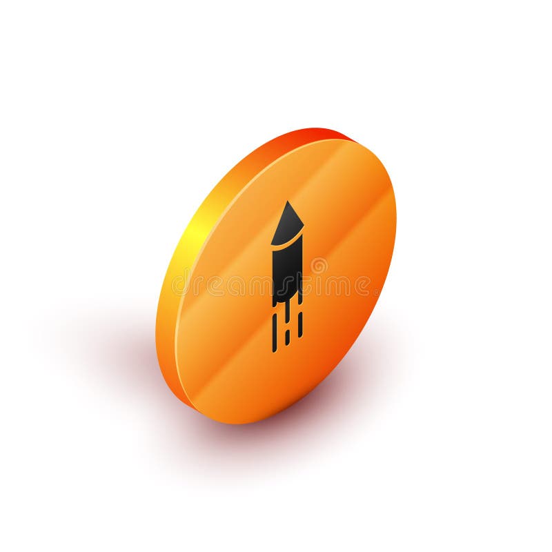 Isometric Firework Rocket Icon Isolated on White Background. Concept of ...