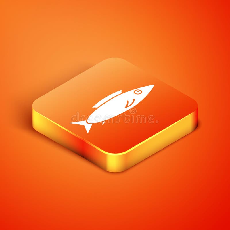 Isometric Fish Icon Isolated on Orange Background. Vector Stock Vector ...