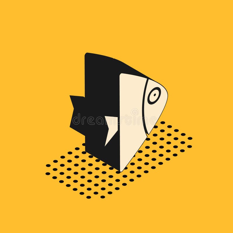 Isometric Fish Icon Isolated on Yellow Background. Vector. Stock Vector ...