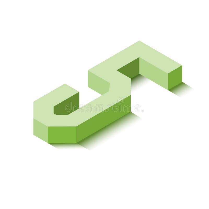 Isometric Five Green Icon, 3d Character with Shadow Stock Vector ...