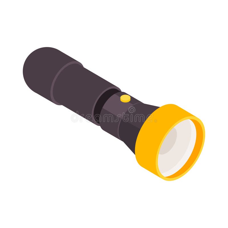 Isometric Flashlight Icon stock vector. Illustration of object - 241481304