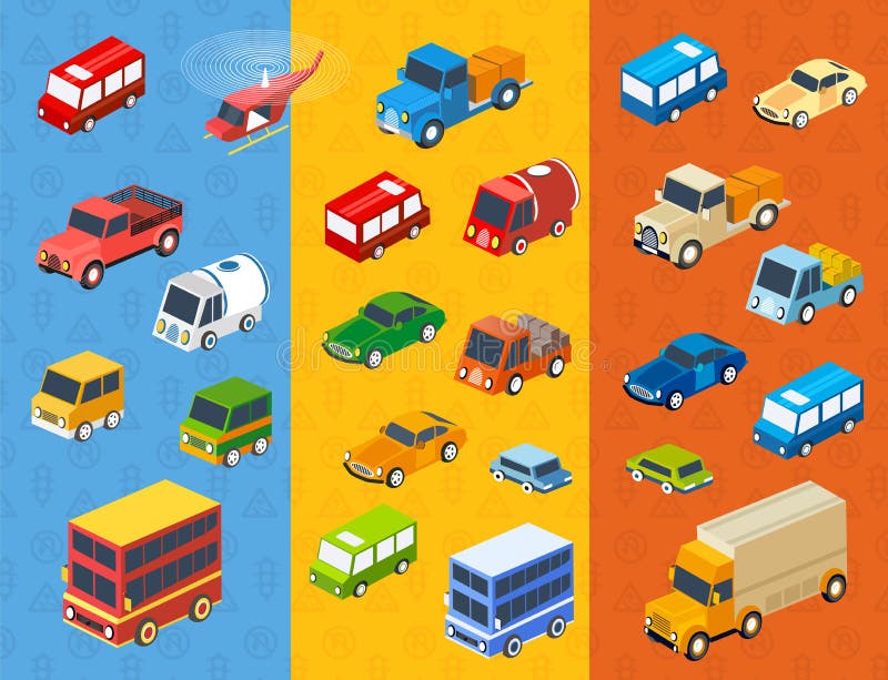 Isometric flat cars stock vector. Illustration of isometric - 61431141