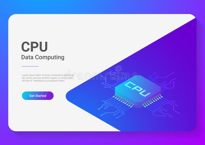 Isometric Flat CPU GPU Processor Chip Vector Illus Stock Vector ...