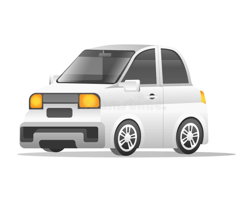 3d Concept Illustration of Minimalistic Electric Car Model Character ...