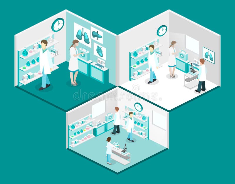 Laboratory Interior Isometric Design Stock Illustrations – 330 ...