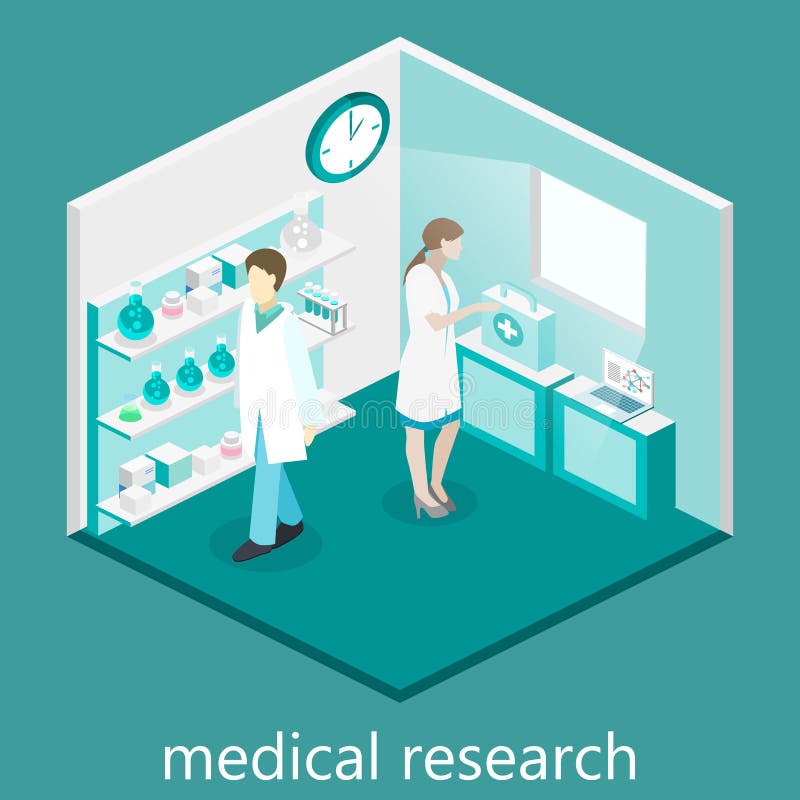 Isometric Flat 3D Concept Interior of Science Laboratory. Stock ...