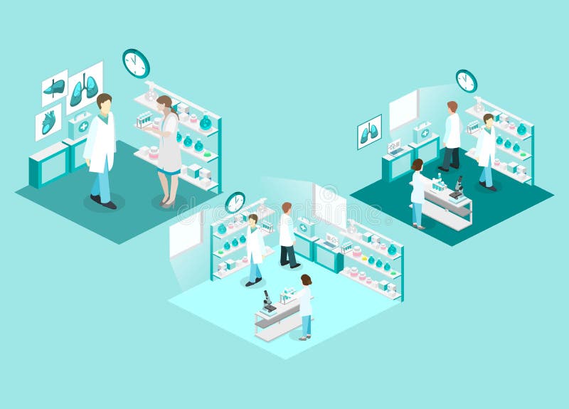 Laboratory Interior Isometric Design Stock Illustrations – 330 ...