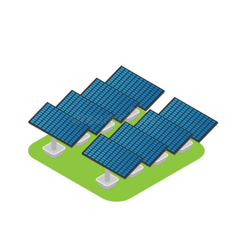 Isometric Flat 3D Concept Vector Outside Solar Panels Stock Vector ...