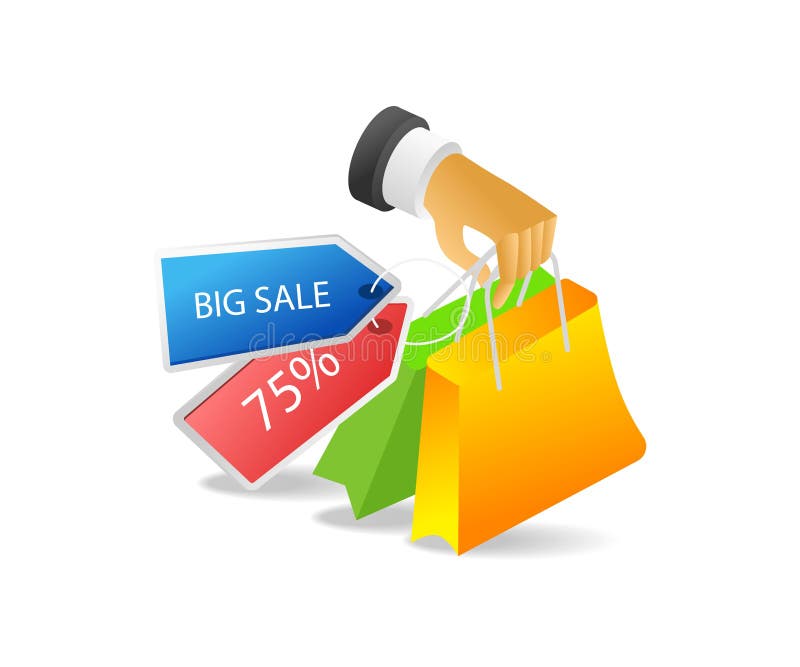 3d Illustration Concept of Giving Many Discounts for Purchase Stock ...