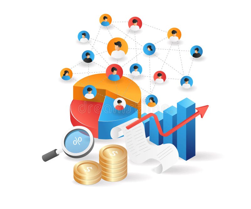 3d Illustration Concept of Growing Business by Expanding Team Network ...