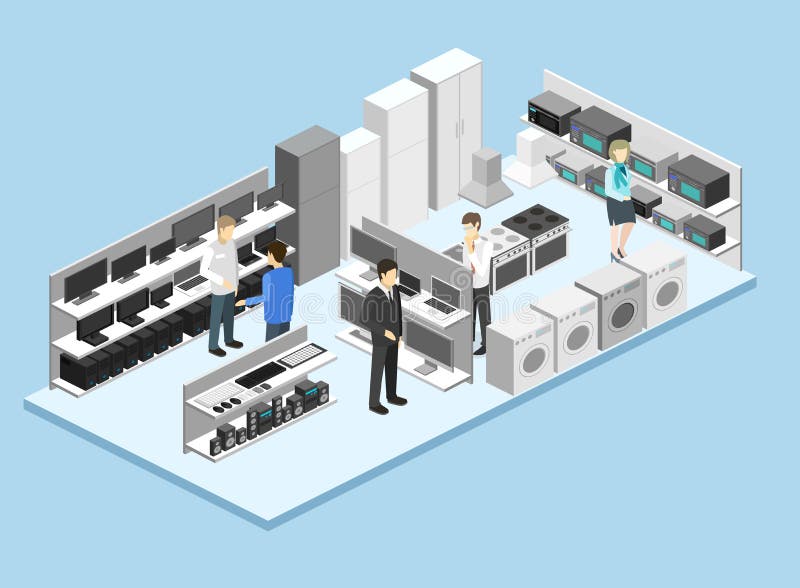 Computer shop online stock illustration. Illustration of monitor - 2176120