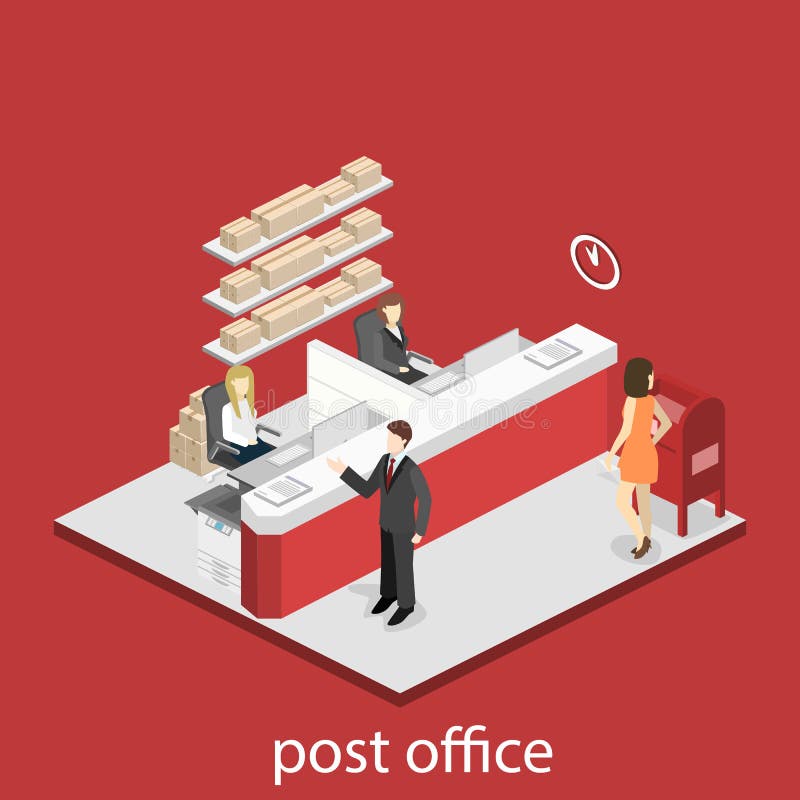 Isometric Post Office Building Stock Illustrations – 243 Isometric Post ...