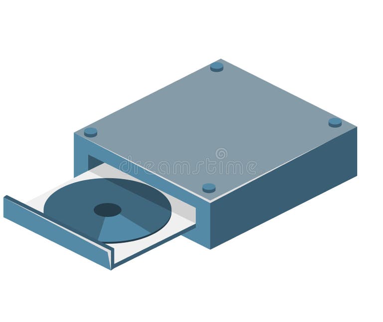 Isometric Flat 3D Isolated Cd Disk Drive Stock Illustration ...