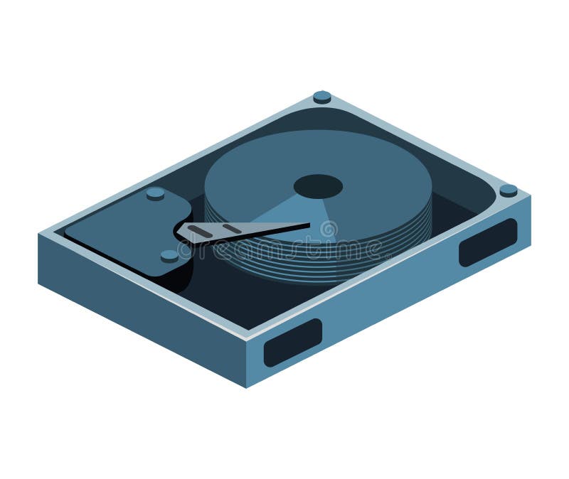 Opened Hard Disk Drive / Isometric Vector Illustration / Highly Stock ...