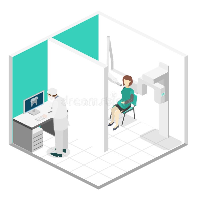 Isometric Flat 3D Isolated Cutaway Interior Oral Radiology Stock ...