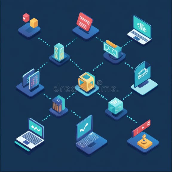 Isometric Flat 3d Vector Concept of Cloud Computing and Data Storage Stock Illustration ...