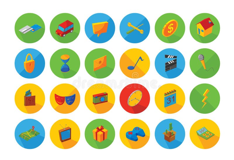 Isometric flat icon set stock vector. Illustration of file - 42266196