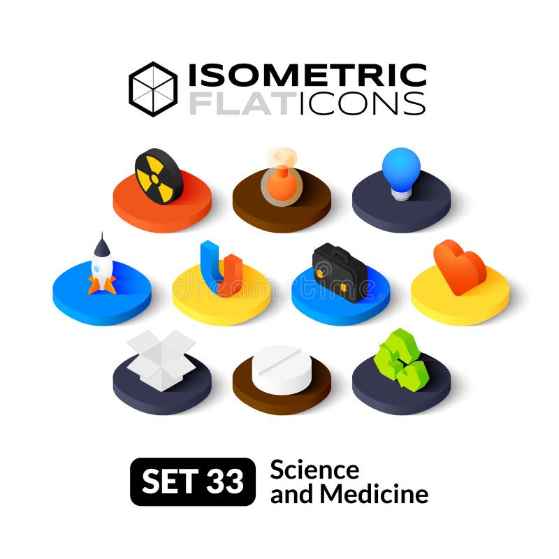 Isometric Flat Icons Set 24 Stock Vector - Illustration of icon, season ...