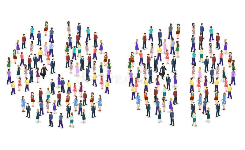 Infographic Chart Consisting of a Crowd of People Stock Illustration ...