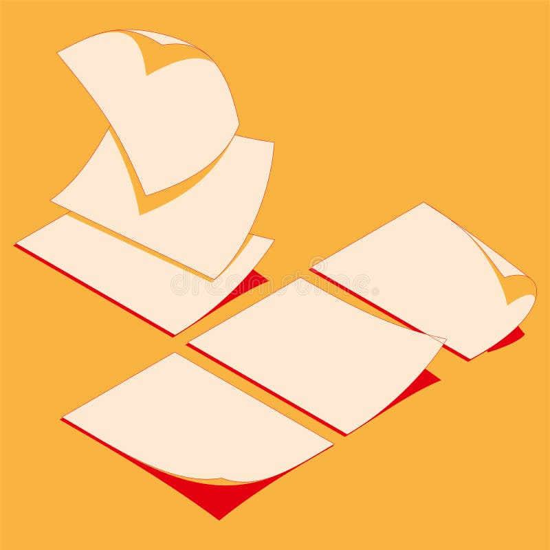 Isometric Flat Vector Illustration of Blank Sheets A4 Stock Vector ...