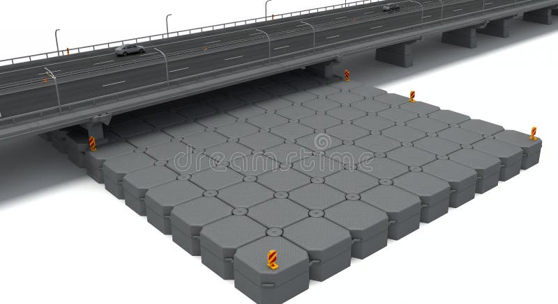 Isometric Floating Bridge Modern Design on White Background Stock ...