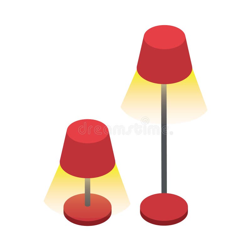 Isometric Floor Lamp. Vector Illustration Decorative Design Stock ...