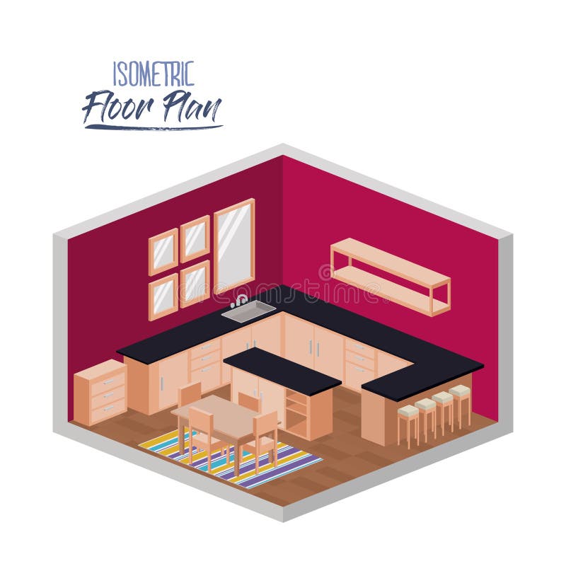 Floor Plan Object Kitchen Stock Illustrations – 523 Floor Plan Object ...