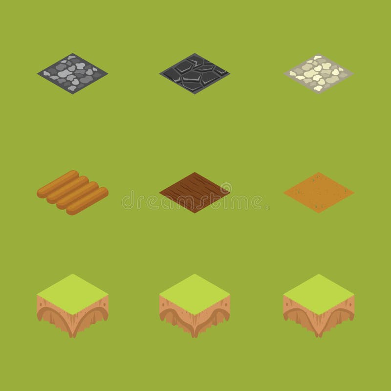 Isometric Floors and Ground Textures. Vector Illustration Decorative ...
