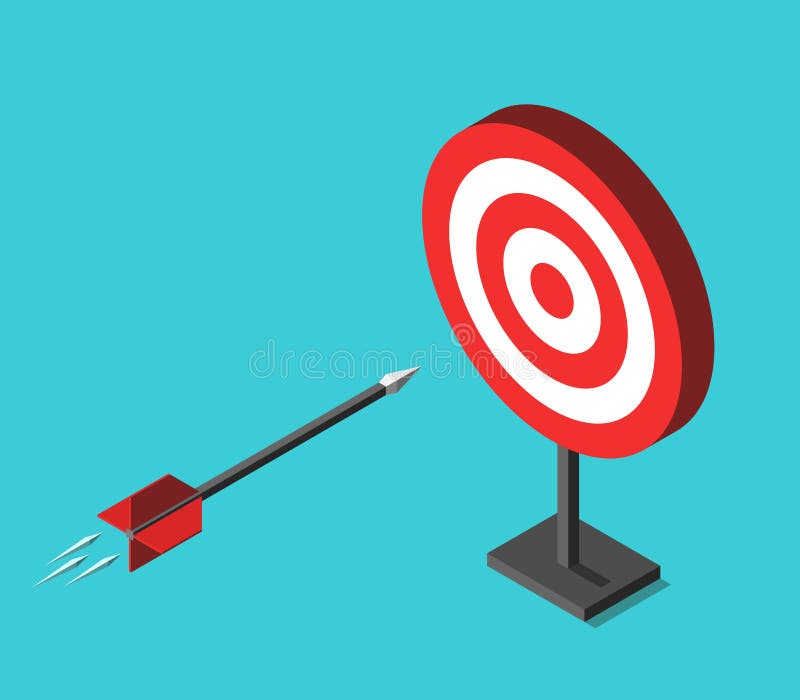 Isometric Flying Arrow, Target Stock Vector - Illustration of direct ...