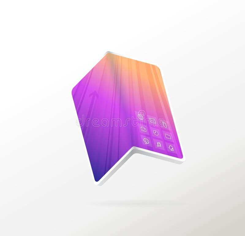Isometric Foldable Smartphone Vector Illustration Background Template ...